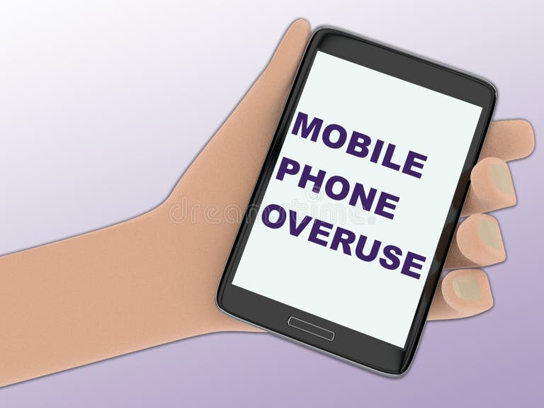 MOBILE PHONE OVERUSE Concept Stock Illustration - Illustration of phone ...
