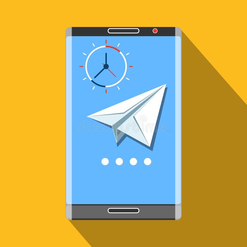 Mobile Phone with Paper Plane Stock Vector - Illustration of design ...