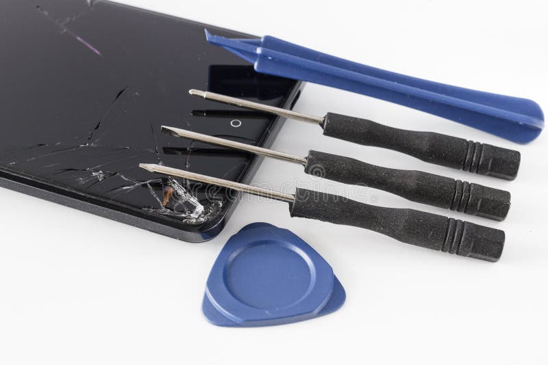 Broken Mobile Phone Repairing. Stock Photo - Image of cell, damage ...
