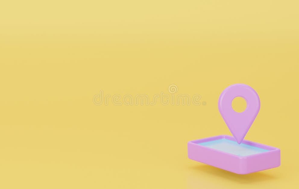 Mobile Phone Pin Icon.Copy Space Technology Concept Stock Illustration ...