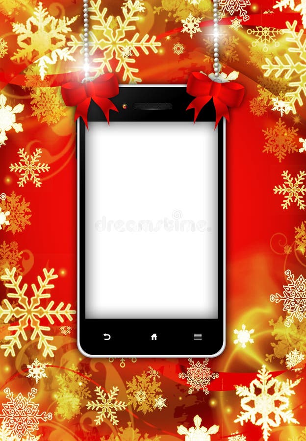 Christmas phone mascot stock vector. Illustration of cartoon - 35635897