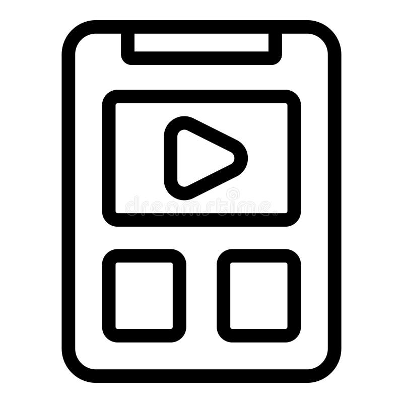 Mobile Phone Playing Video with Play Button and Menu Options Stock ...