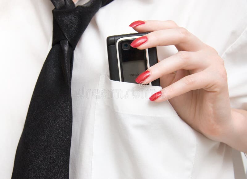 Mobile phone in a pocket stock image. Image of cravat - 2550351