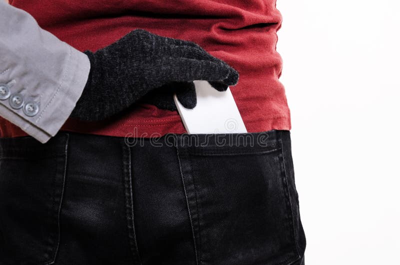 Mobile phone in a pocket stock image. Image of phone - 92452923