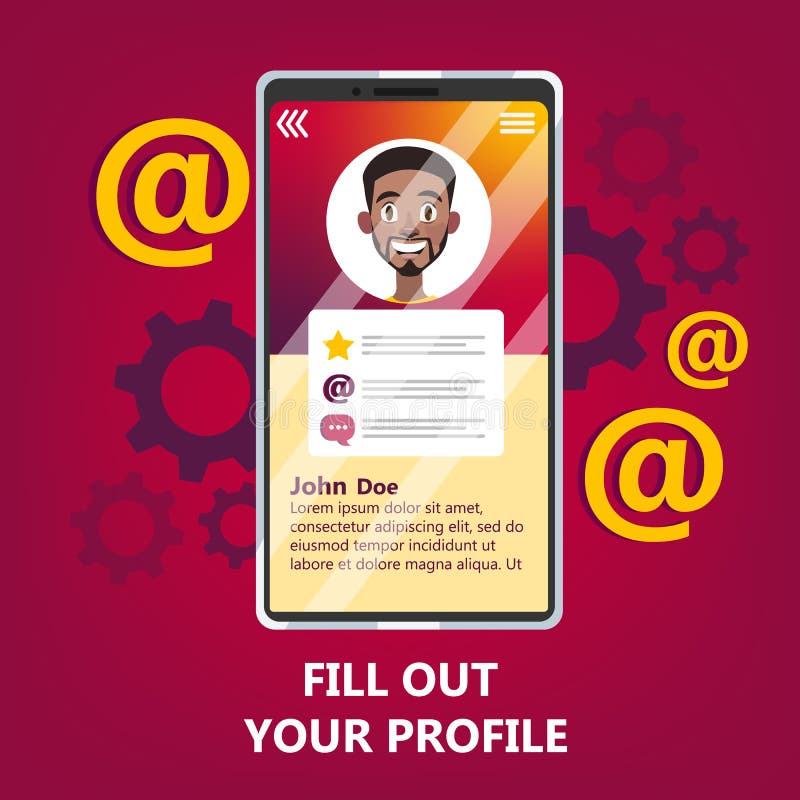 Mobile Phone with Profile in Social Network on it. Stock Vector ...