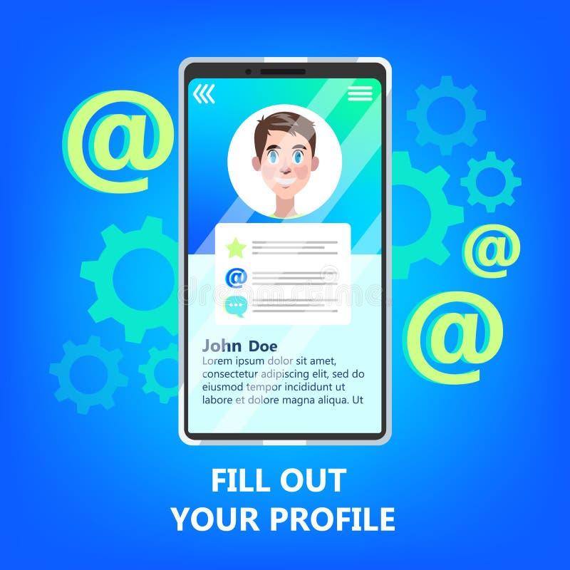 Mobile Phone with Profile in Social Network on it. Stock Vector ...