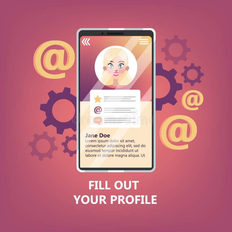 Mobile Phone with Profile in Social Network on it. Stock Vector ...