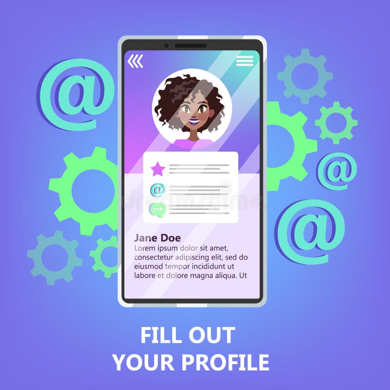 Mobile Phone with Profile in Social Network on it. Stock Vector ...
