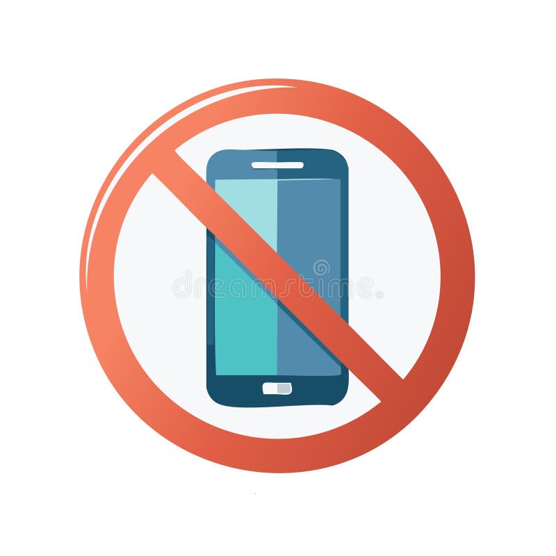 Mobile Phone Prohibition Sign Depicts Restricted Cellular Device Use ...