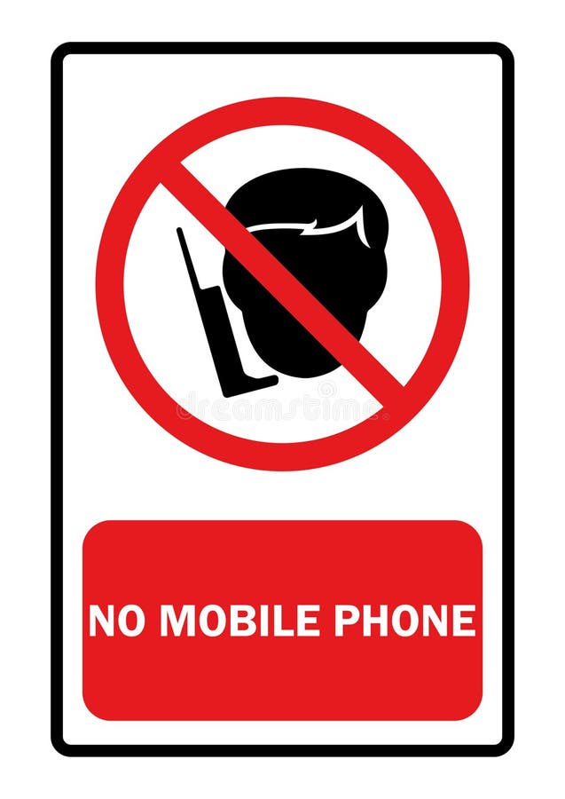 Mobile Phone Prohibition Sign Vector Illustration. Stock Illustration ...