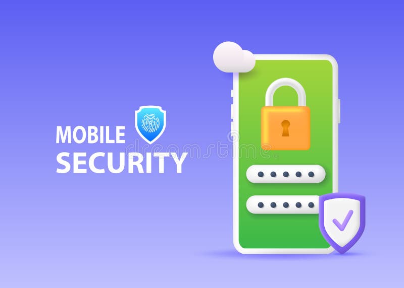 Mobile Phone Protection System. Smartphone Security Concept. Banner ...