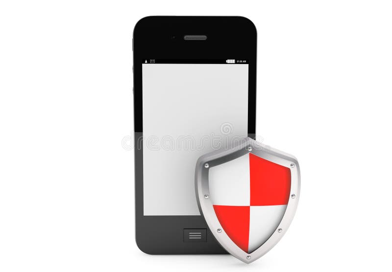 Mobile Phone with Protective Shield Stock Illustration - Illustration ...