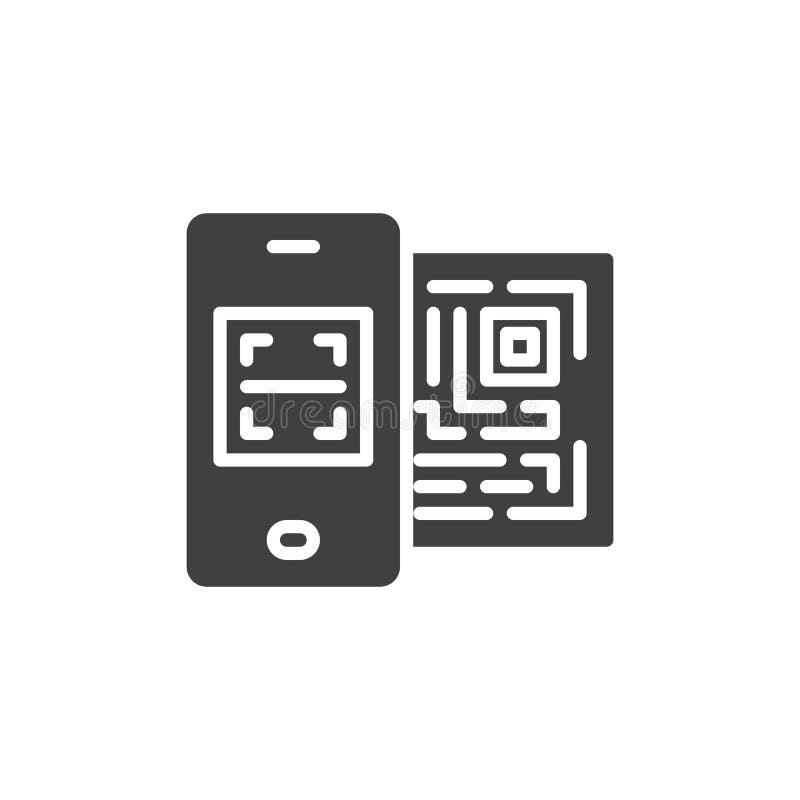 Mobile Phone QR Scan Vector Icon Stock Vector - Illustration of ...