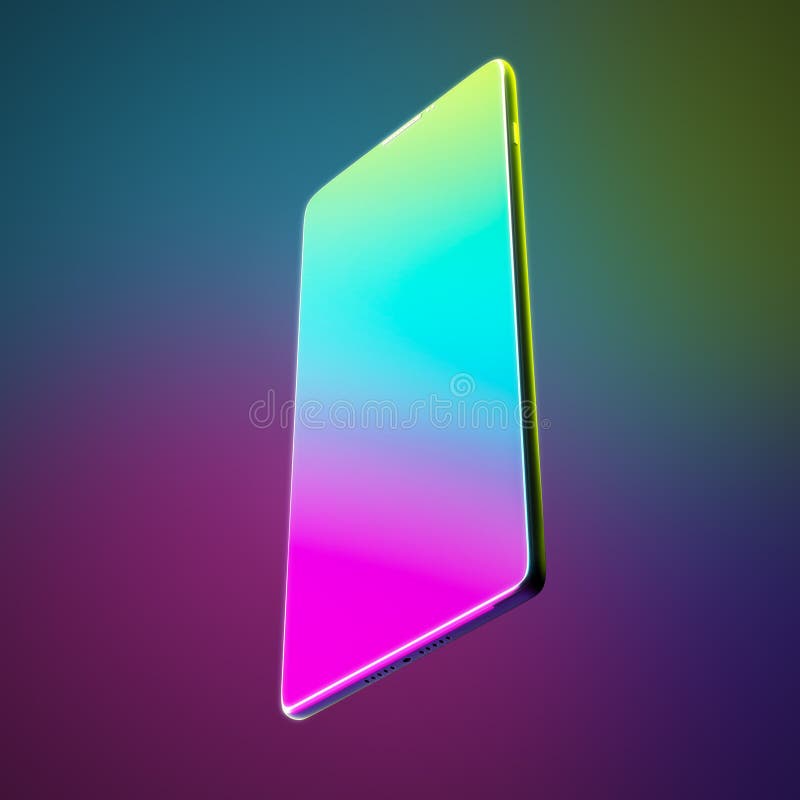 Mobile Phone with Rainbow Screen Stock Illustration - Illustration of ...