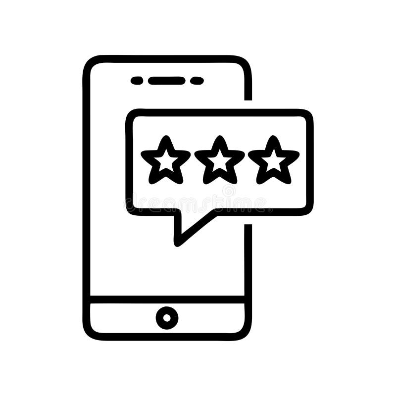 Mobile Phone with Rating Stars and Comment Bubble for Feedback and ...