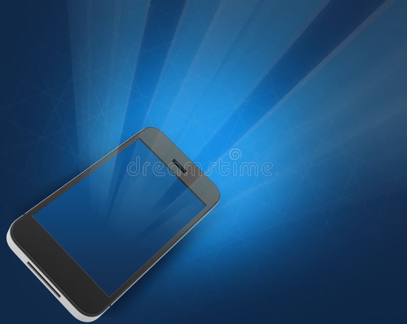 Mobile Phone with Rays of the Screen. Stock Illustration - Illustration ...