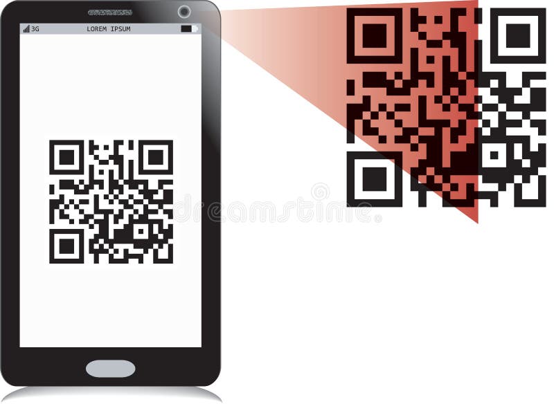Mobile Phone Reading QR2 Code Stock Vector - Illustration of scanner ...