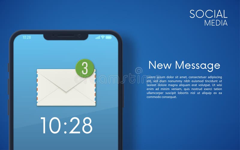 Mobile Phone Receiving a New Message, Vector Illustration Stock Vector ...