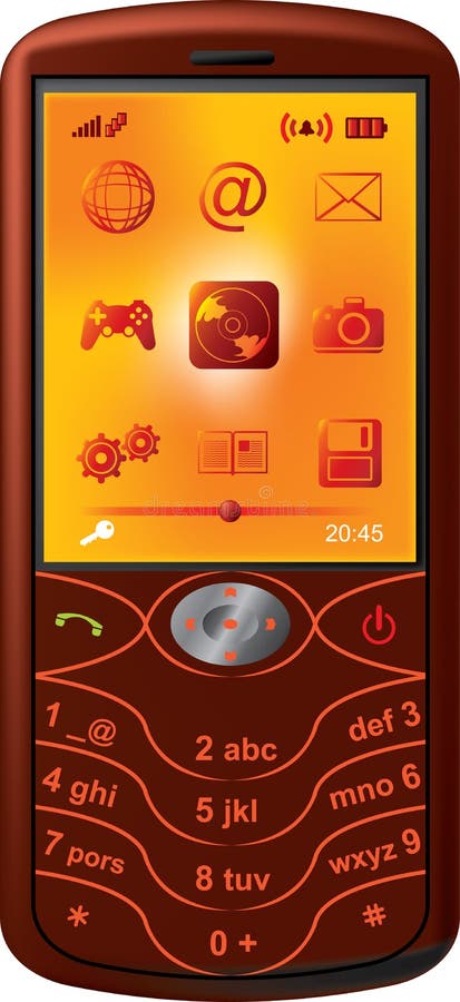 Mobile phone red stock vector. Illustration of camera - 10587350