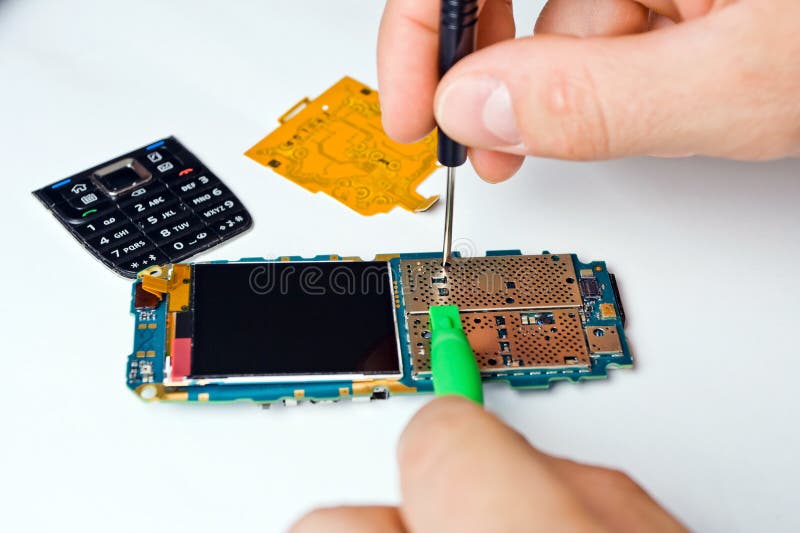 Mobile phone repair stock image. Image of chip, working - 21987425