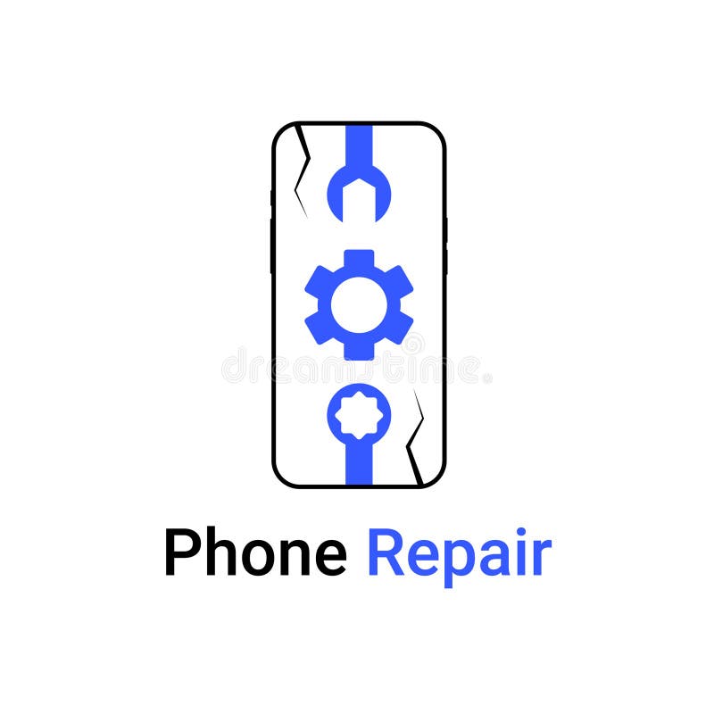 Mobile Phone Repair Service Center Logo Stock Vector - Illustration of ...