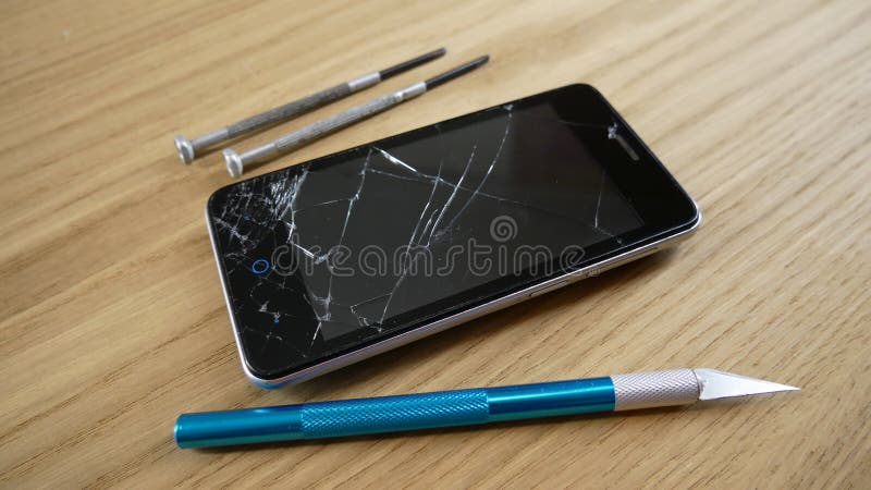 Mobile Phone Repair. Touchscreen Replacement Stock Image - Image of ...