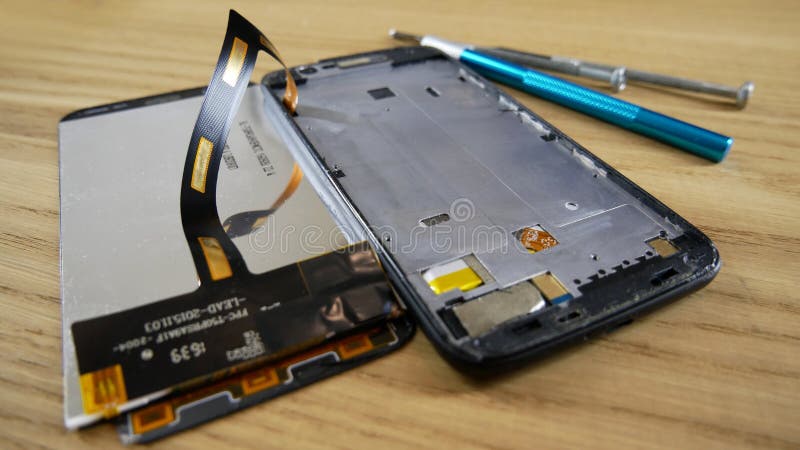 Mobile Phone Repair. Touchscreen Replacement Stock Image - Image of ...