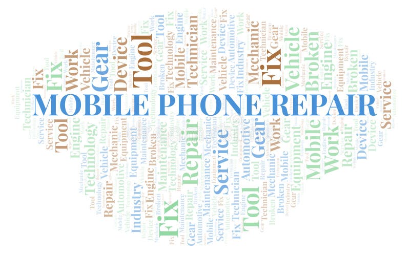 Mobile Phone Repair Word Cloud Stock Illustration - Illustration of ...