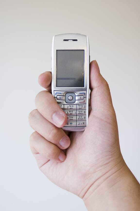 Mobile Phone on right hand stock photo. Image of chat - 3776130