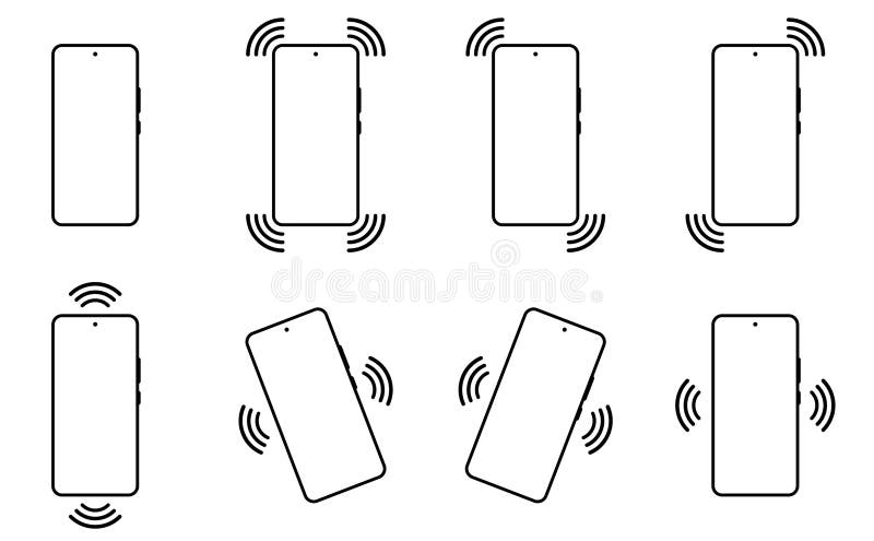 Mobile Phone Ring and Vibration Icon Set Stock Vector - Illustration of ...