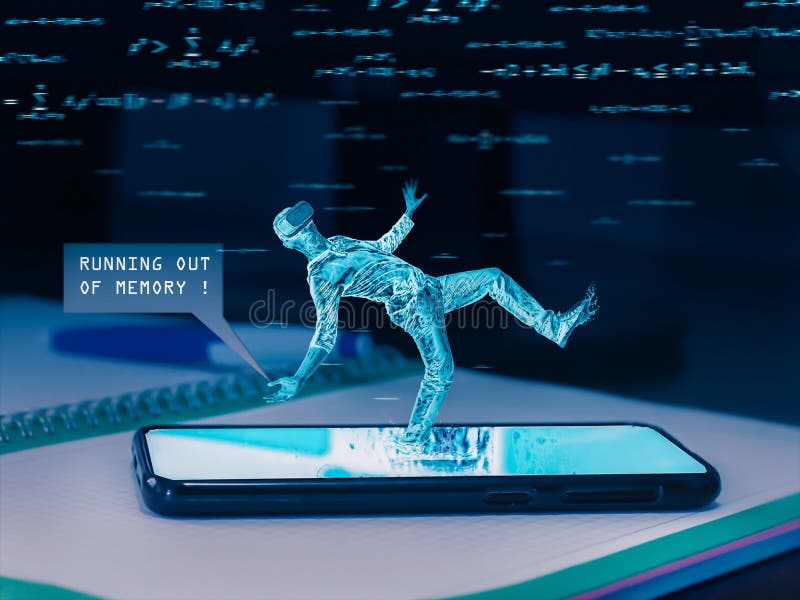 Mobile Phone Running Out of Memory Stock Illustration - Illustration of ...