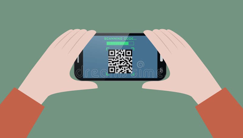 Mobile phone scanning code stock illustration. Illustration of concepts ...