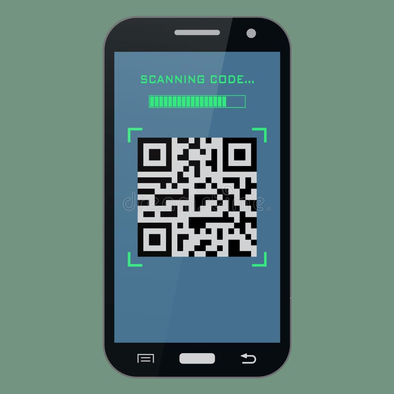 Mobile phone scanning code stock illustration. Illustration of modern ...