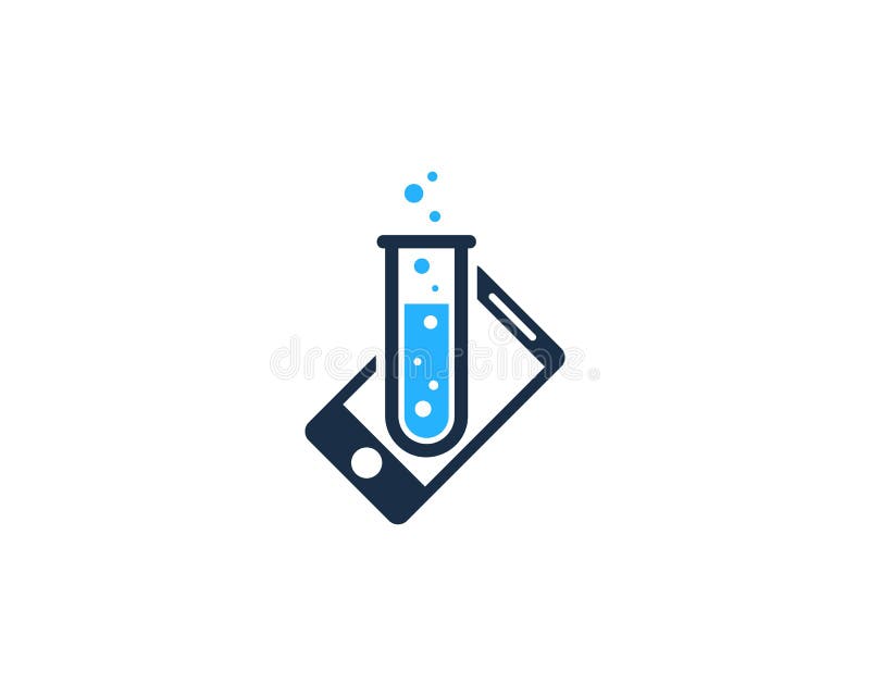 Mobile Phone Science Lab Icon Logo Design Element Stock Vector ...
