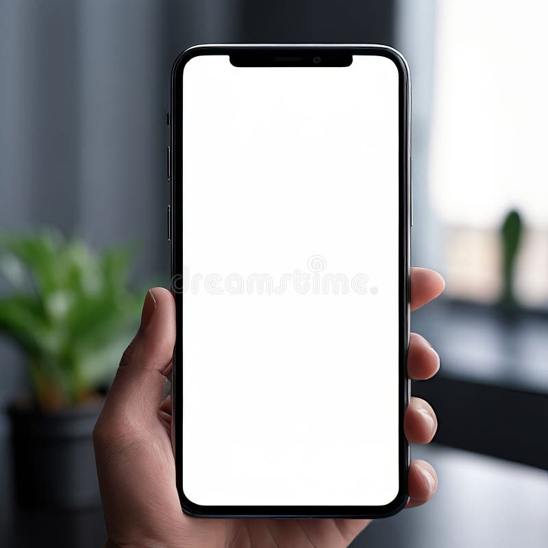 Mobile Phone Screen with a Blank White Display Showing Stock Photo ...