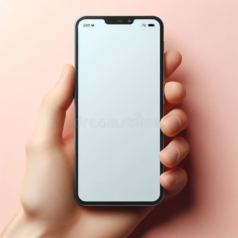 Mobile Phone Screen with a Blank White Display, Showi Stock Image ...
