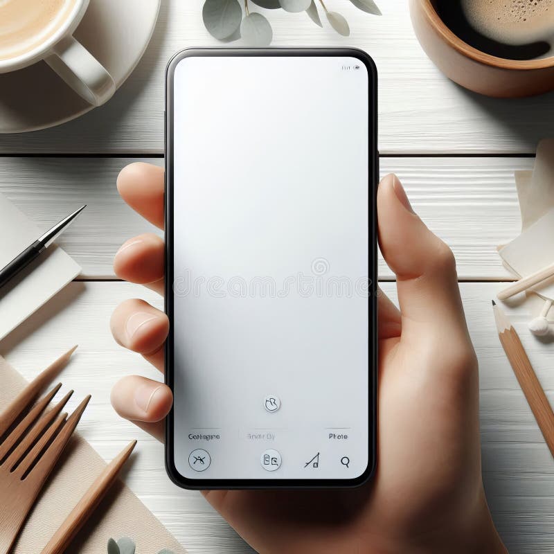 102 1. Mobile Phone Screen with a Blank White Display, Stock Photo ...