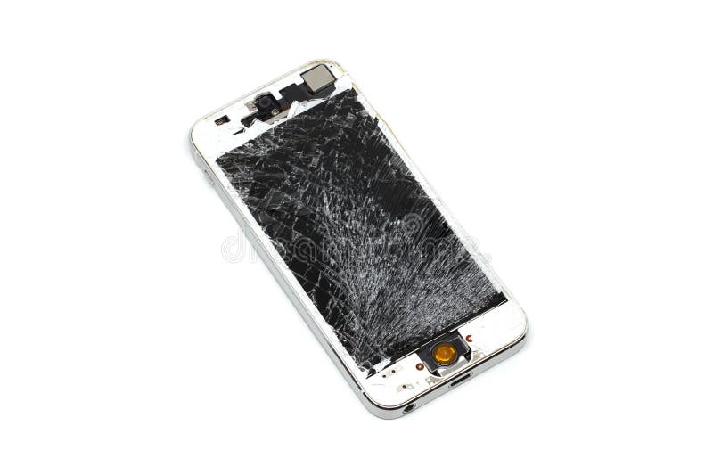 Mobile Phone Screen is Cracked Stock Photo - Image of equipment ...