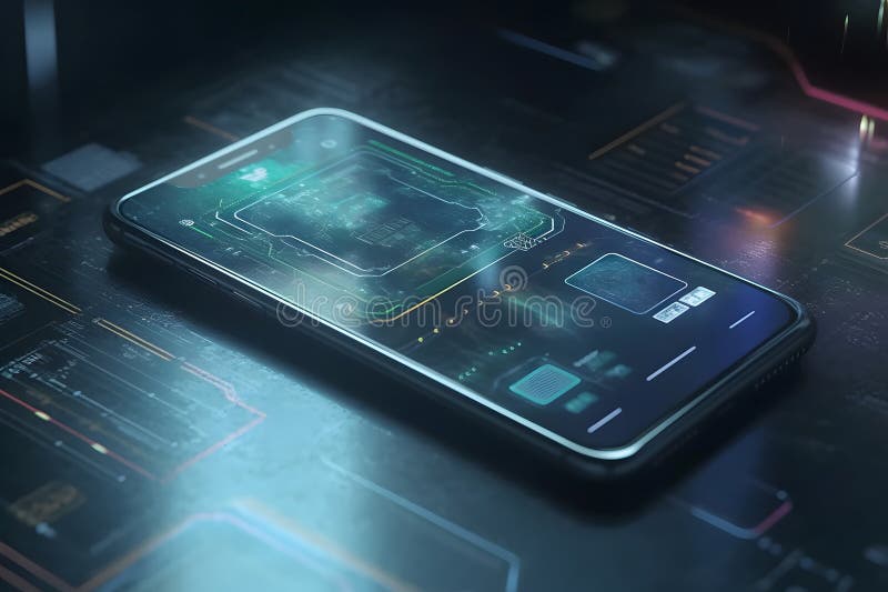 Mobile Phone with Screen. Generative AI. Stock Illustration ...