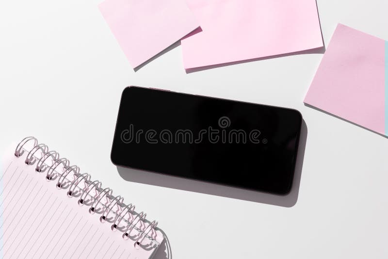 Mobile Phone Screen with Important Ideas on it and Note Sticked on it ...