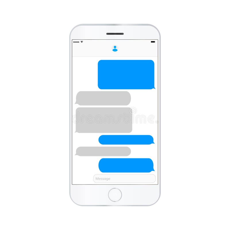 Mobile Phone Screen Messaging Text Boxes Empty Bubles Stock Vector Illustration Of Internet