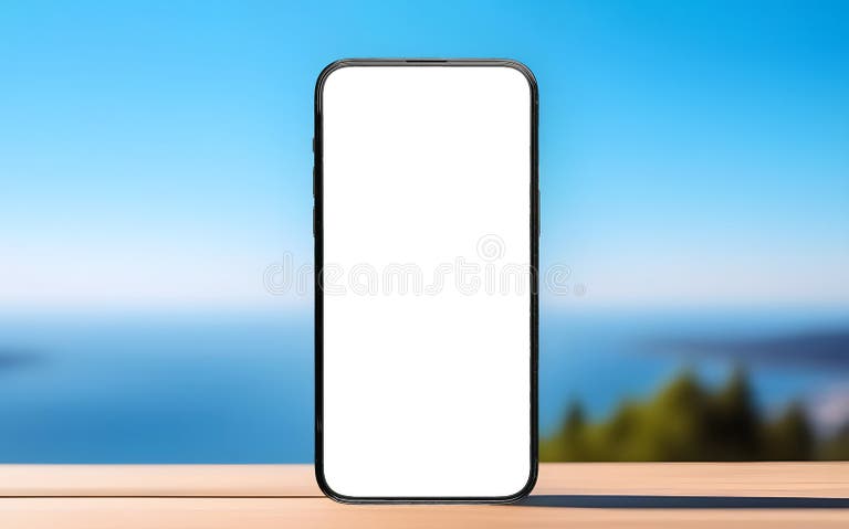 Mobile Phone Screen Mockup. Blank Smartphone Display Mock Up Stock ...