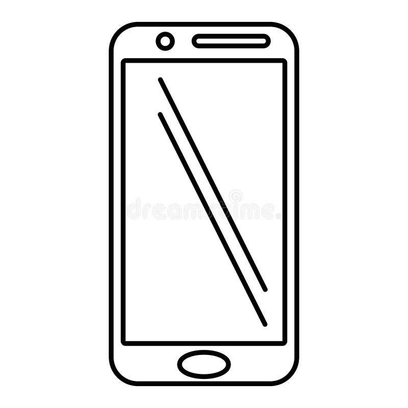 Mobile Phone Screen Technology Outline Stock Vector - Illustration of ...