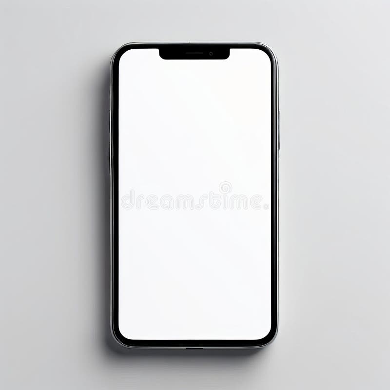 Mobile Phone Screen Template with a Simple White Inter Stock Photo ...