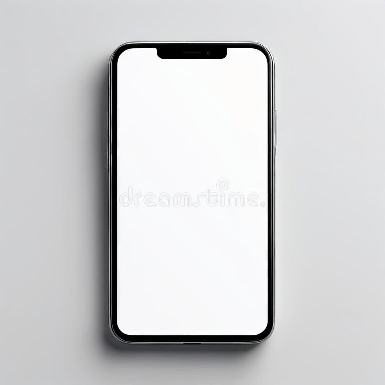 Mobile Phone Screen Template with a Simple White Inter Stock Photo ...