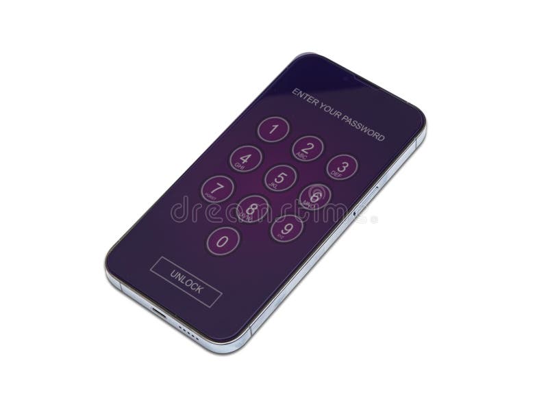 Mobile Phone Security Concept with Pin Lock Stock Image - Image of ...