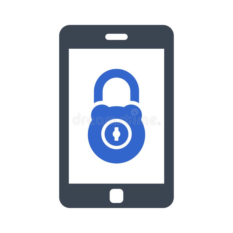 Mobile Phone Security Icon stock vector. Illustration of icon - 196719919