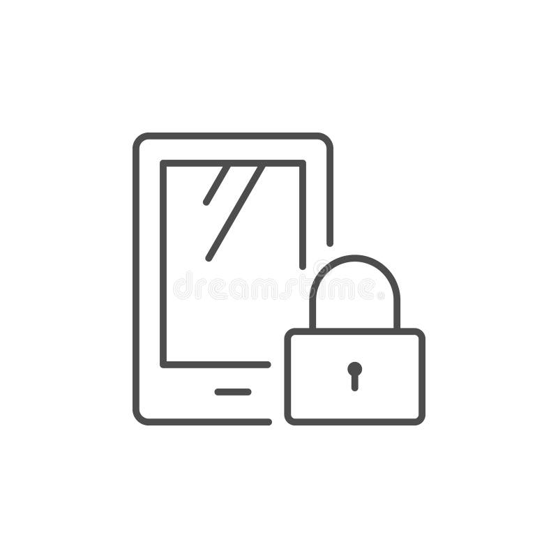 Mobile Phone Security Line Icon Stock Vector - Illustration of ...