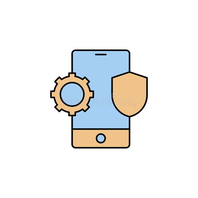 Mobile Phone Security Lock Icon Stock Vector - Illustration of quality ...