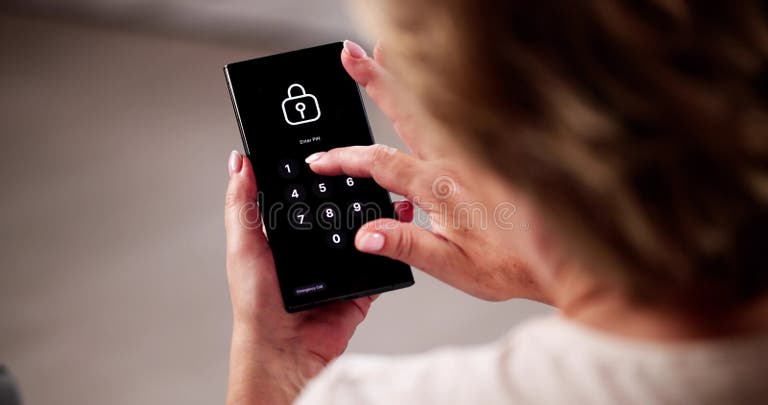 Mobile Phone Security Lock stock photo. Image of cellphone - 357048476
